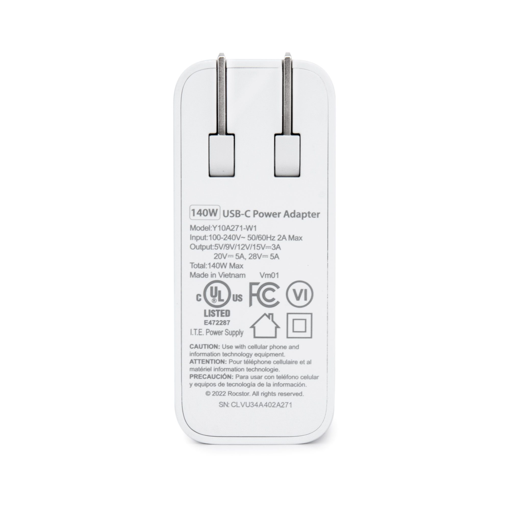 140W Smart USB-C® Power Adapter | Rocstor