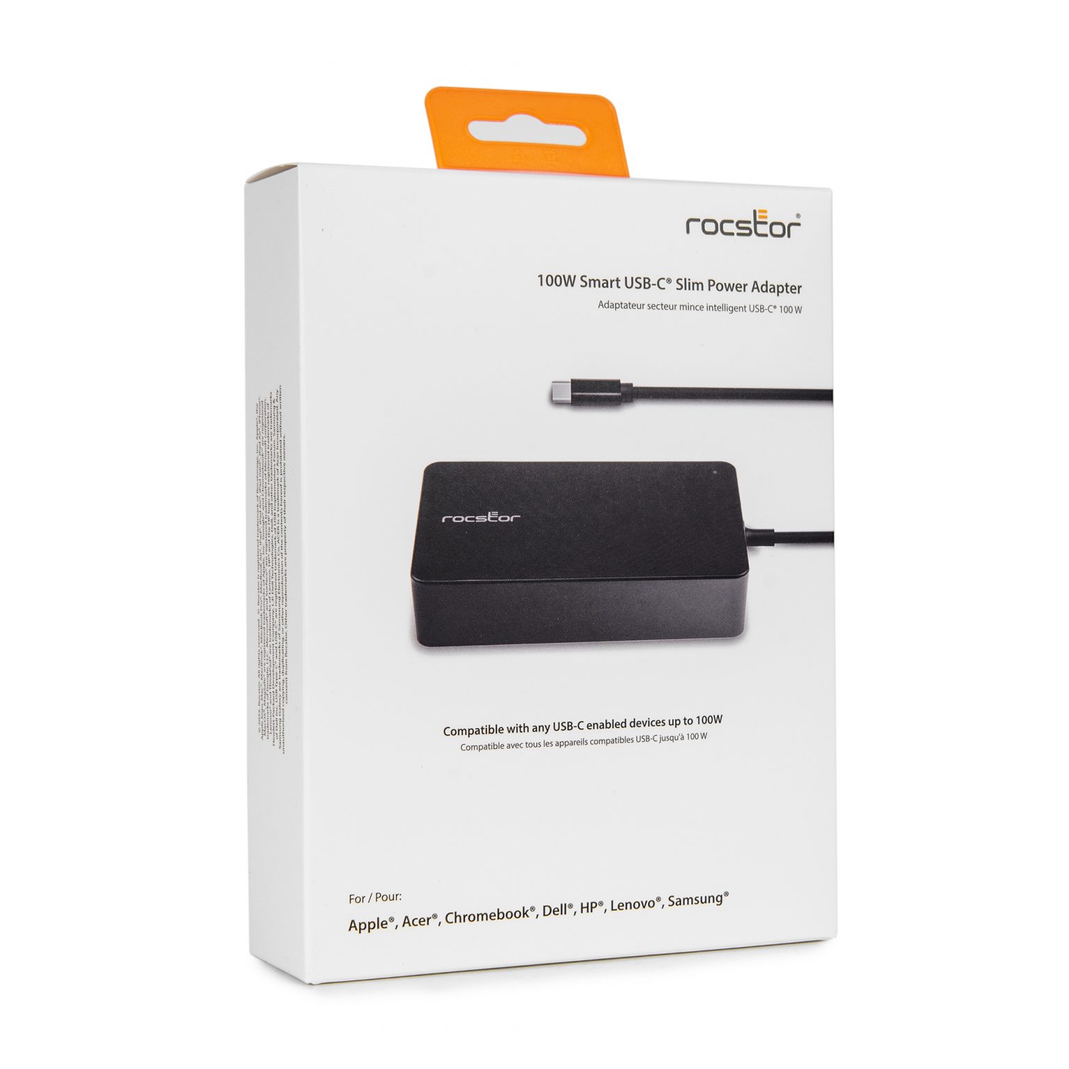 100W Smart USB-C Slim Power Adapter - 6' Fixed USB-C cable