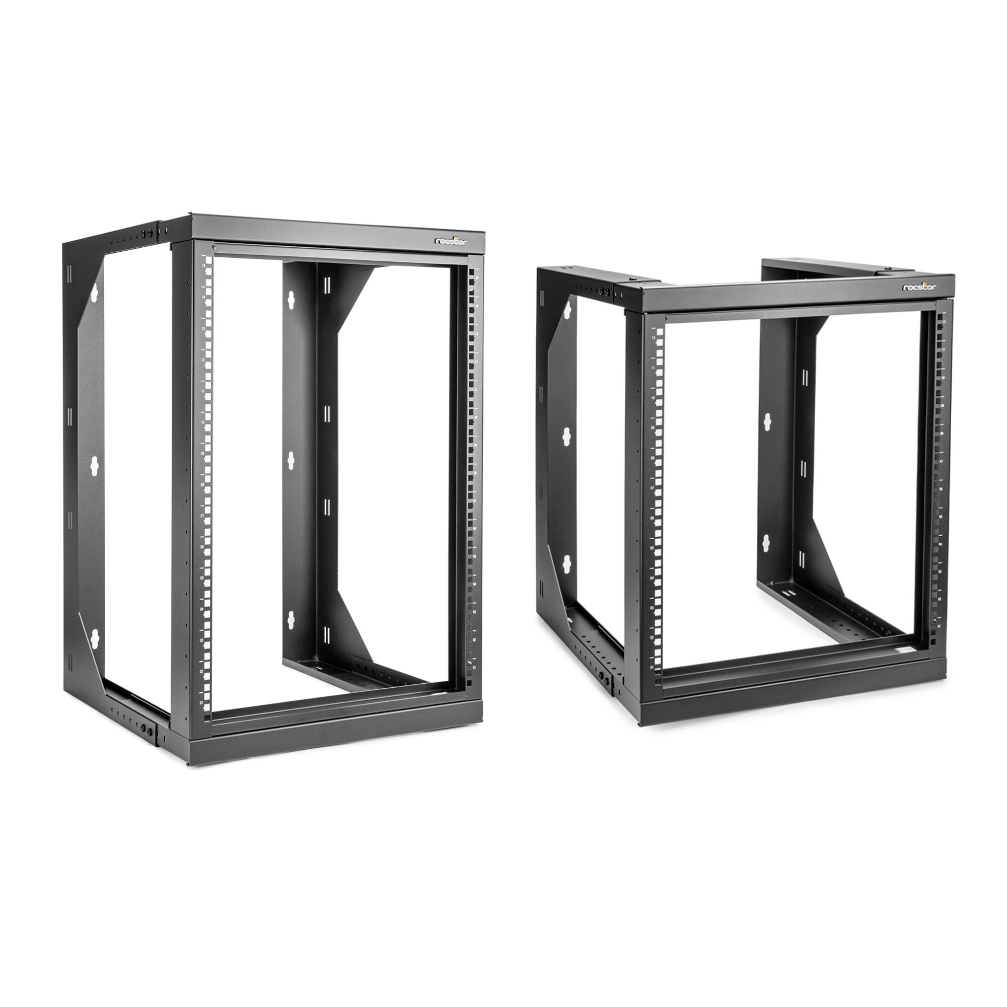 SolidRack Wall Mount Rack 2-Post Open Frame Adjustable Depth 18-25.6