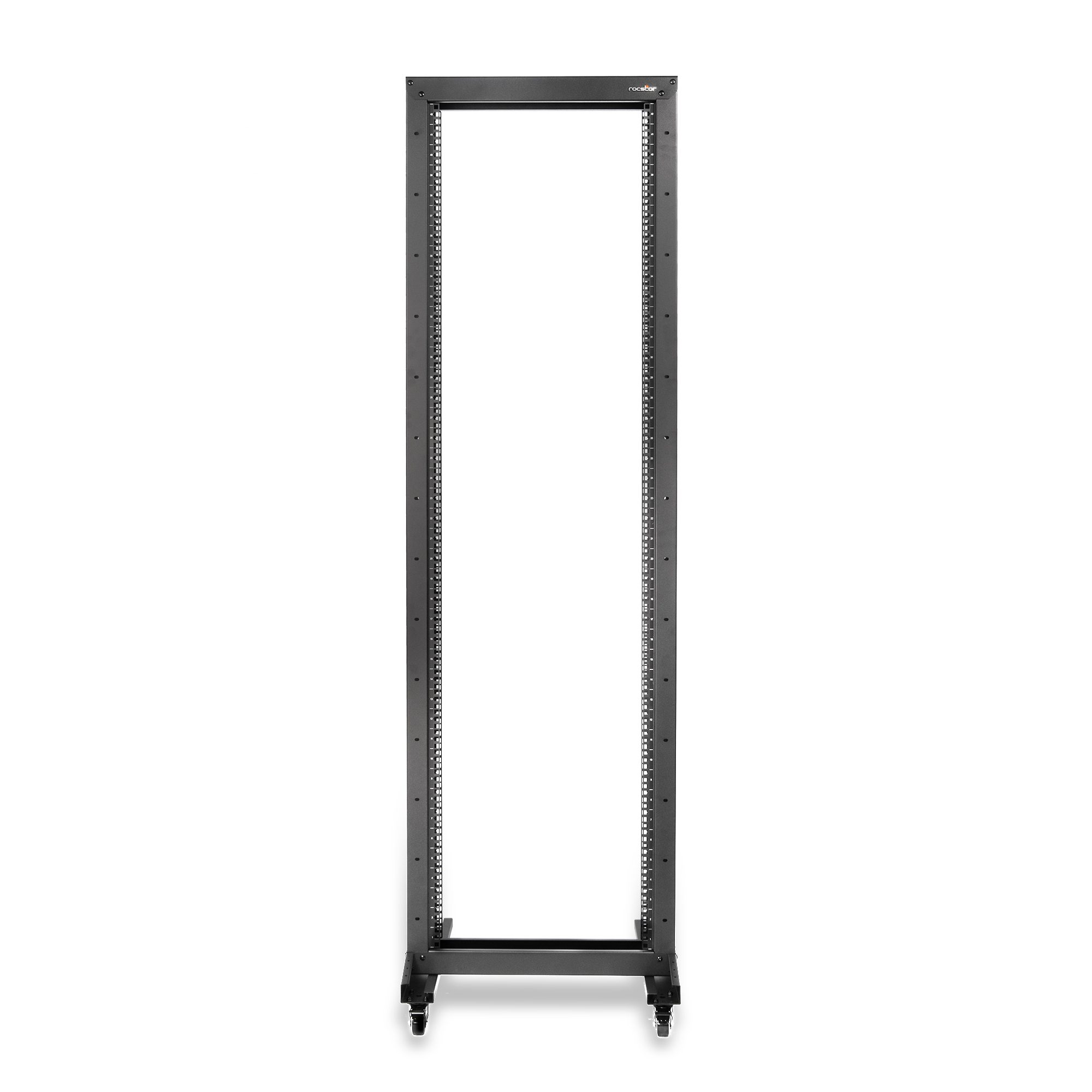 SolidRack 2-Post 42U Server Rack with Casters - Black