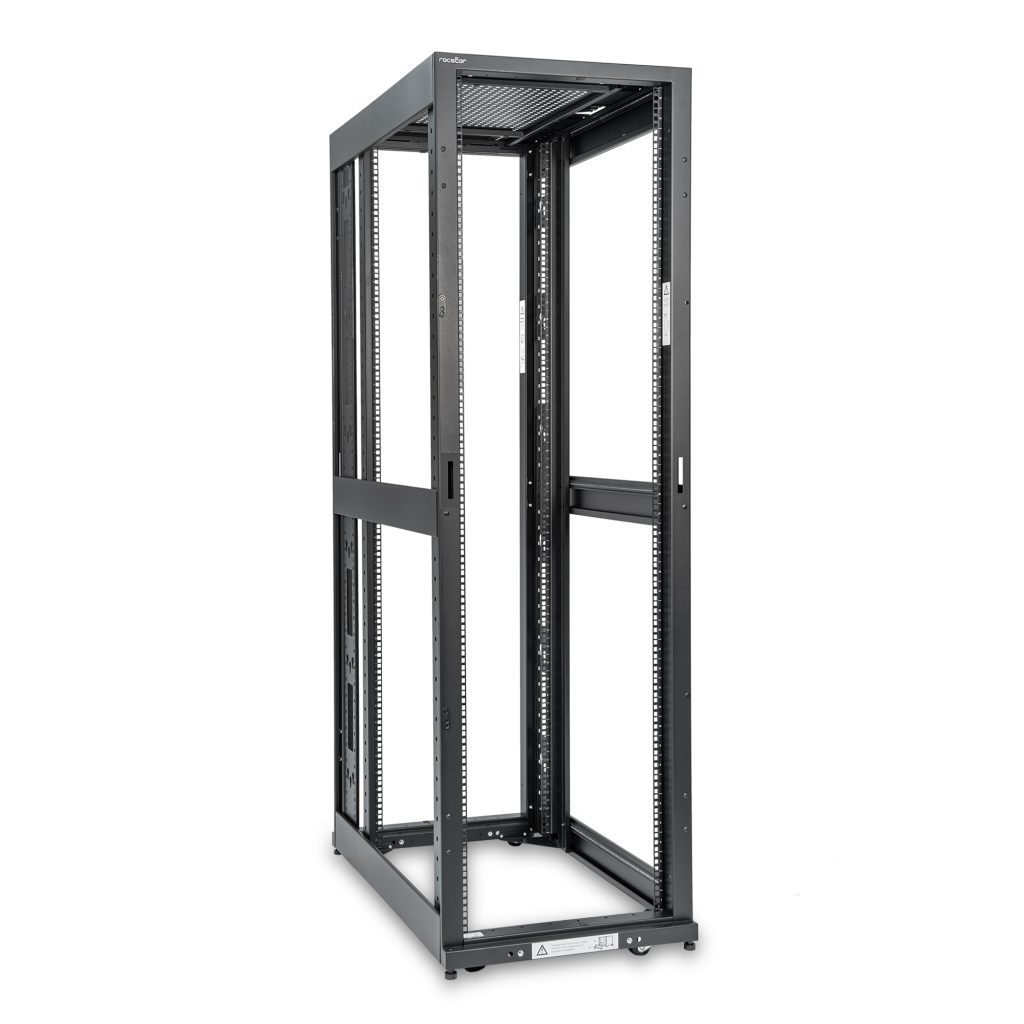 SolidRack R3300 42U Standard-Depth 4-Post Open Frame Rack - Black
