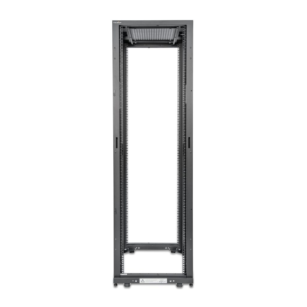 SolidRack R3300 42U Standard-Depth 4-Post Open Frame Rack - Black