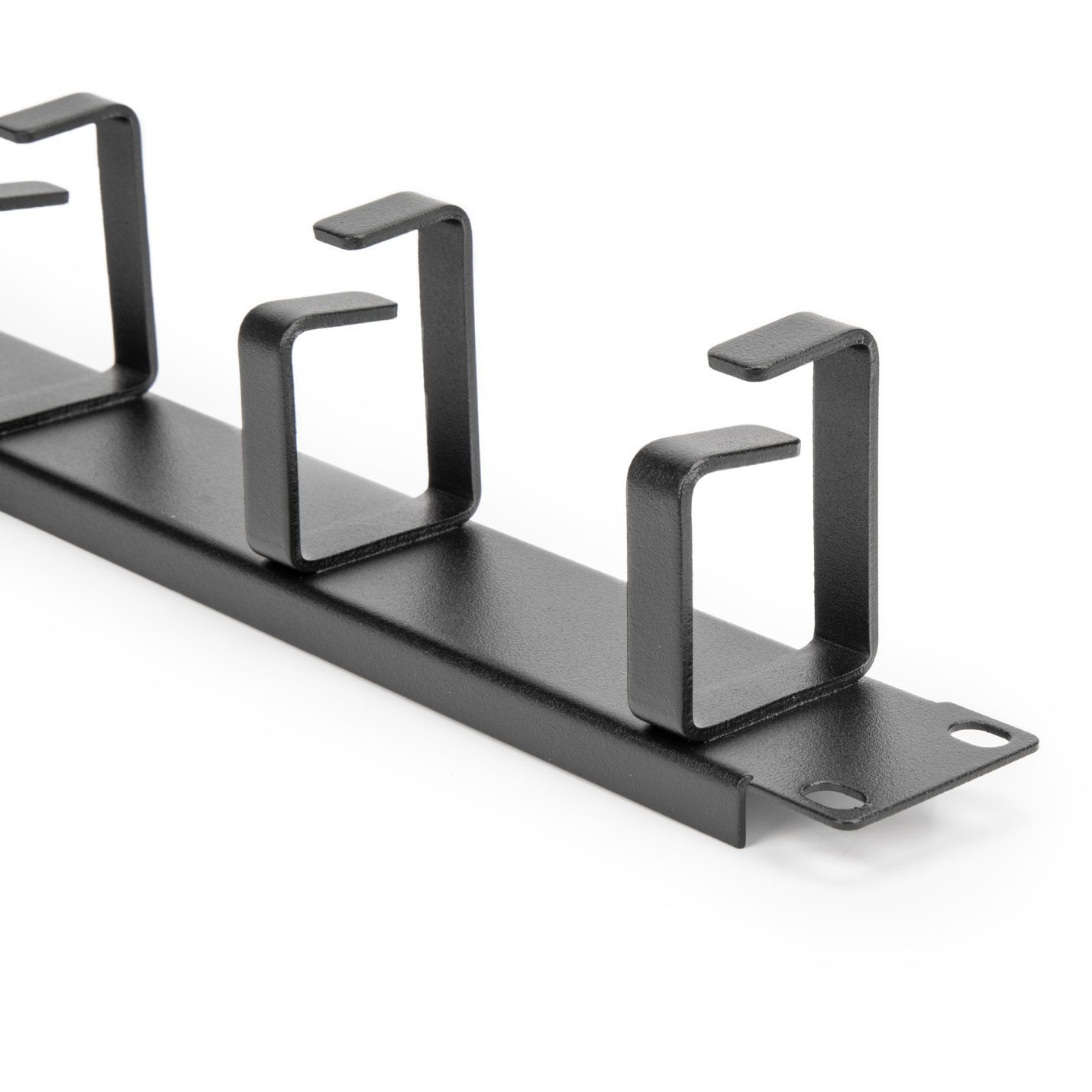 1U 19in Metal Rackmount Cable Management Panel - Black