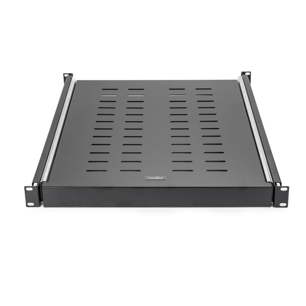 1U Universal Vented Rack Mount Shelf - 25.6in Depth - Cold-rolled Steel ...