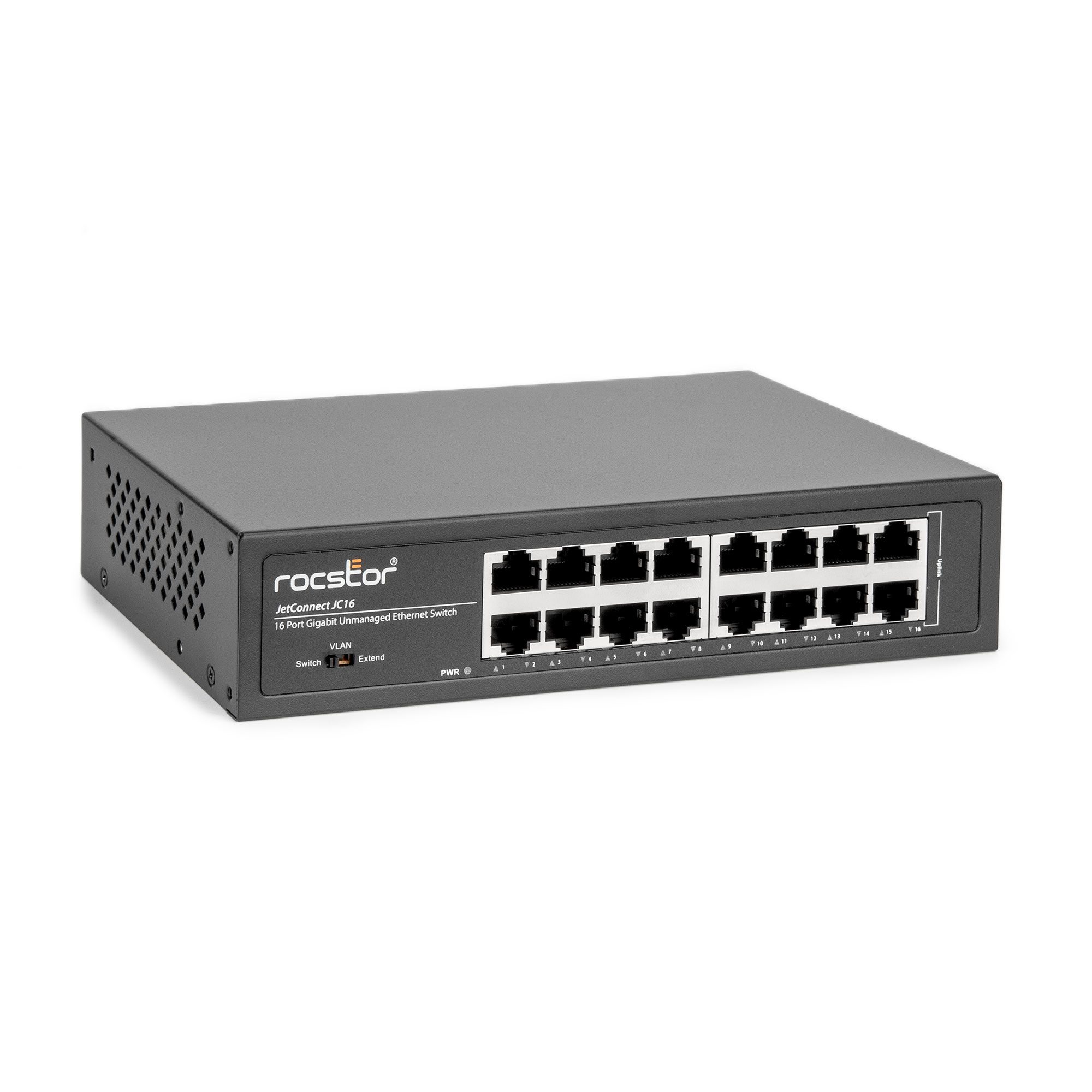 JetConnect JC016 16-Port Gigabit Desktop / Rack mount Unmanaged Network ...