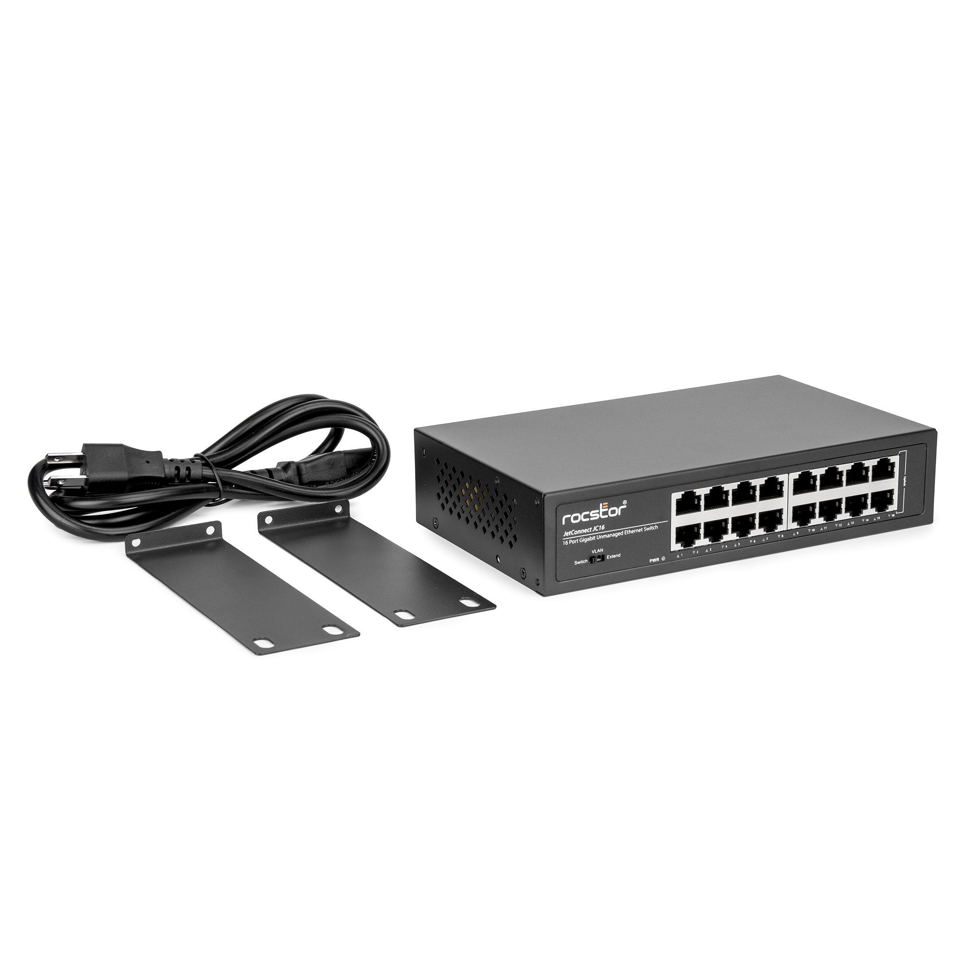 JetConnect JC016 16-Port Gigabit Desktop / Rack mount Unmanaged Network ...