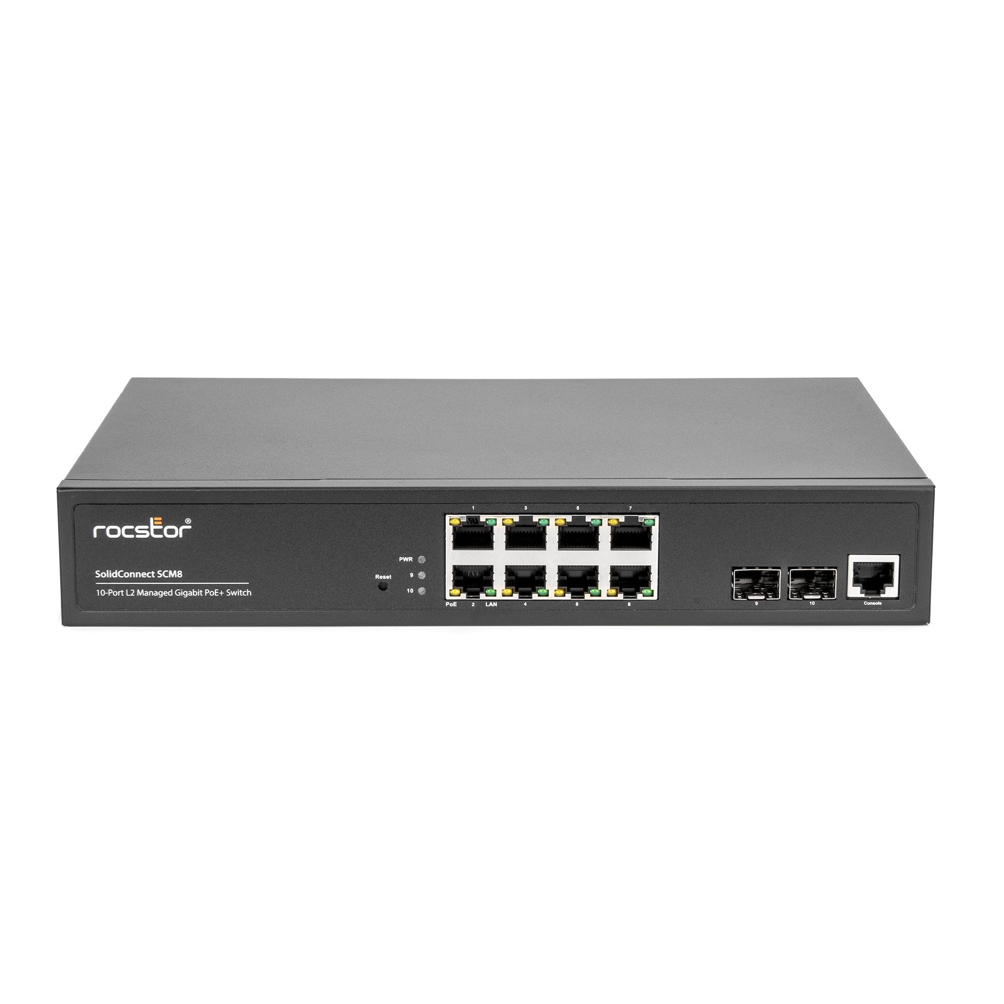 SolidConnect SCM8 8-Port PoE+ Gigabit L2 Managed Ethernet Switch – 8-Port PoE+ & 2-Port SFP ...