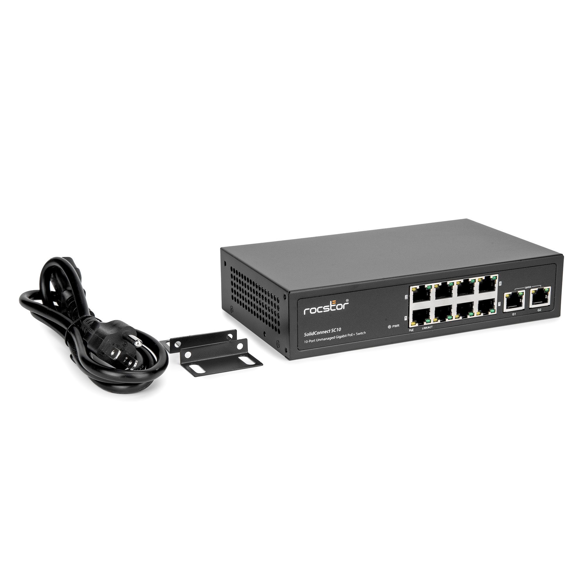 SolidConnect SC10 10-Port Gigabit Unmanaged Ethernet Switch – 8 Port ...