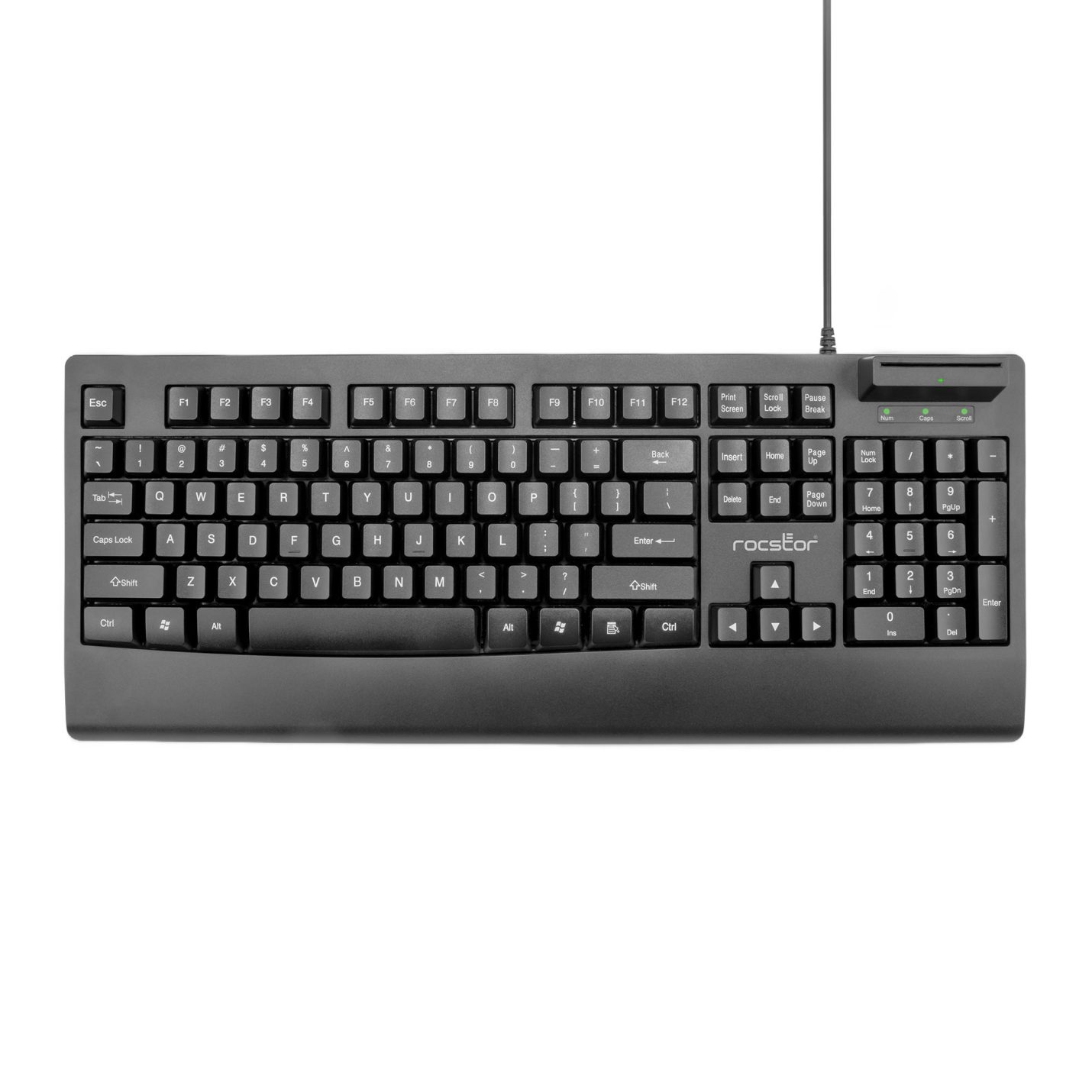 KS18 Security USB Keyboard with Built-in Smart Card Reader – 104 Keys ...